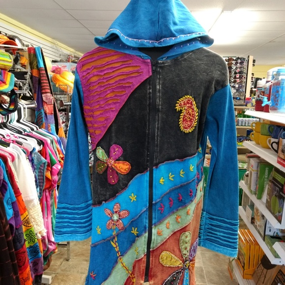 Nepal | Jackets & Coats | Hand Stitched Multi Color Nepal Hippie Jacket ...